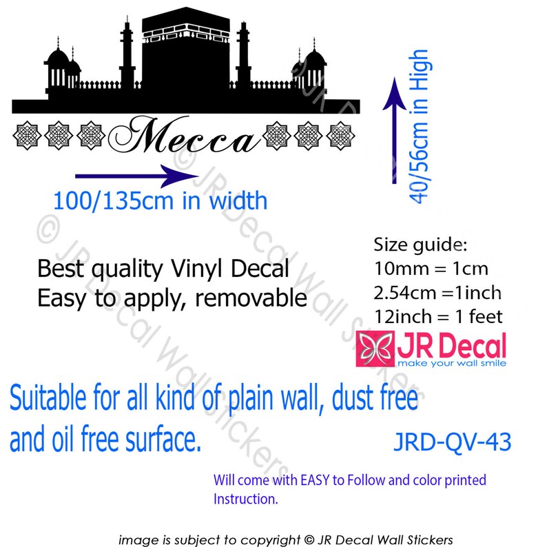 Mecca Islamic Wall Art Stickers Mosque Shape Arabic Patterns - Etsy