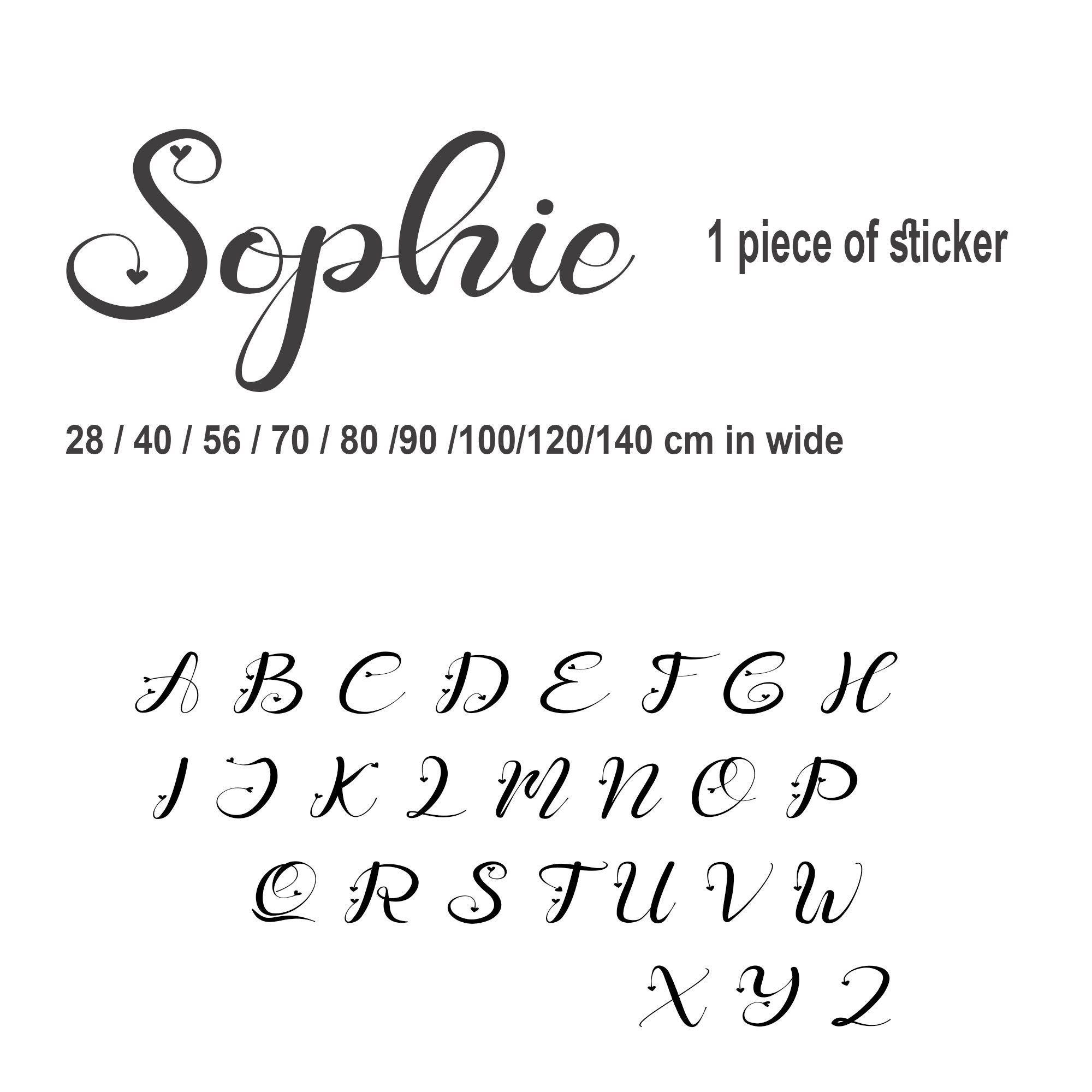 Girls Name Wall Stickers, Custom Name Wall Sticker Vinyl Decal ...