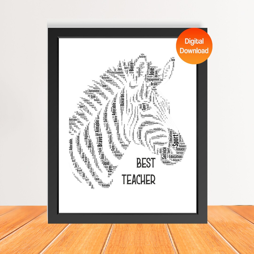 Custom Zebra Word Art Print - Safari Animal Wall Decor Frame Download ...