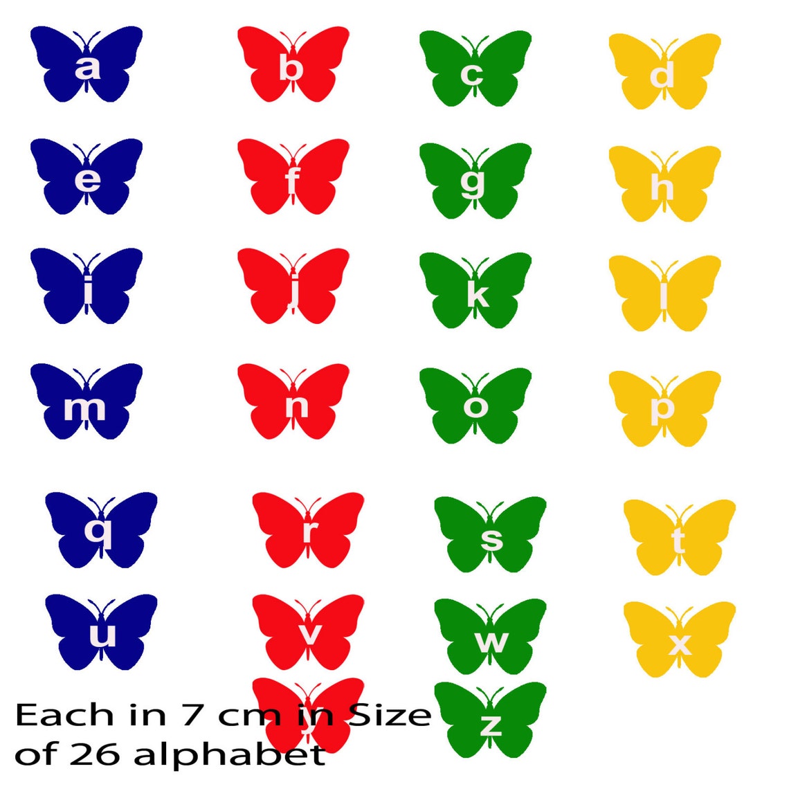 A-Z Alphabet 26 Butterfly Letters Mural Decals Wall Stickers - Etsy
