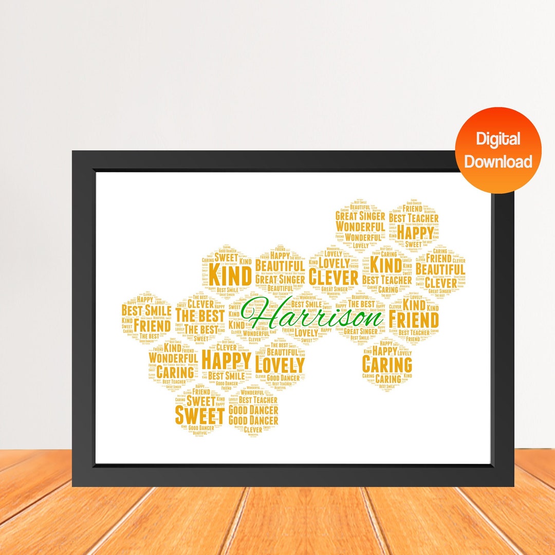 Personalized Honeycomb Word Art Print, Custom Frame Honeycomb Word ...
