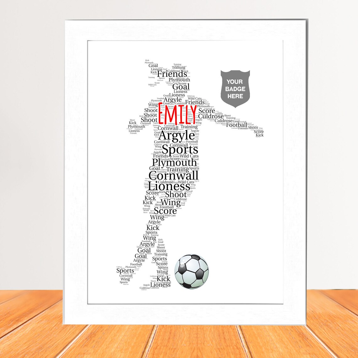Personalised Women Football Word Art Gift Team Presentation - Etsy UK