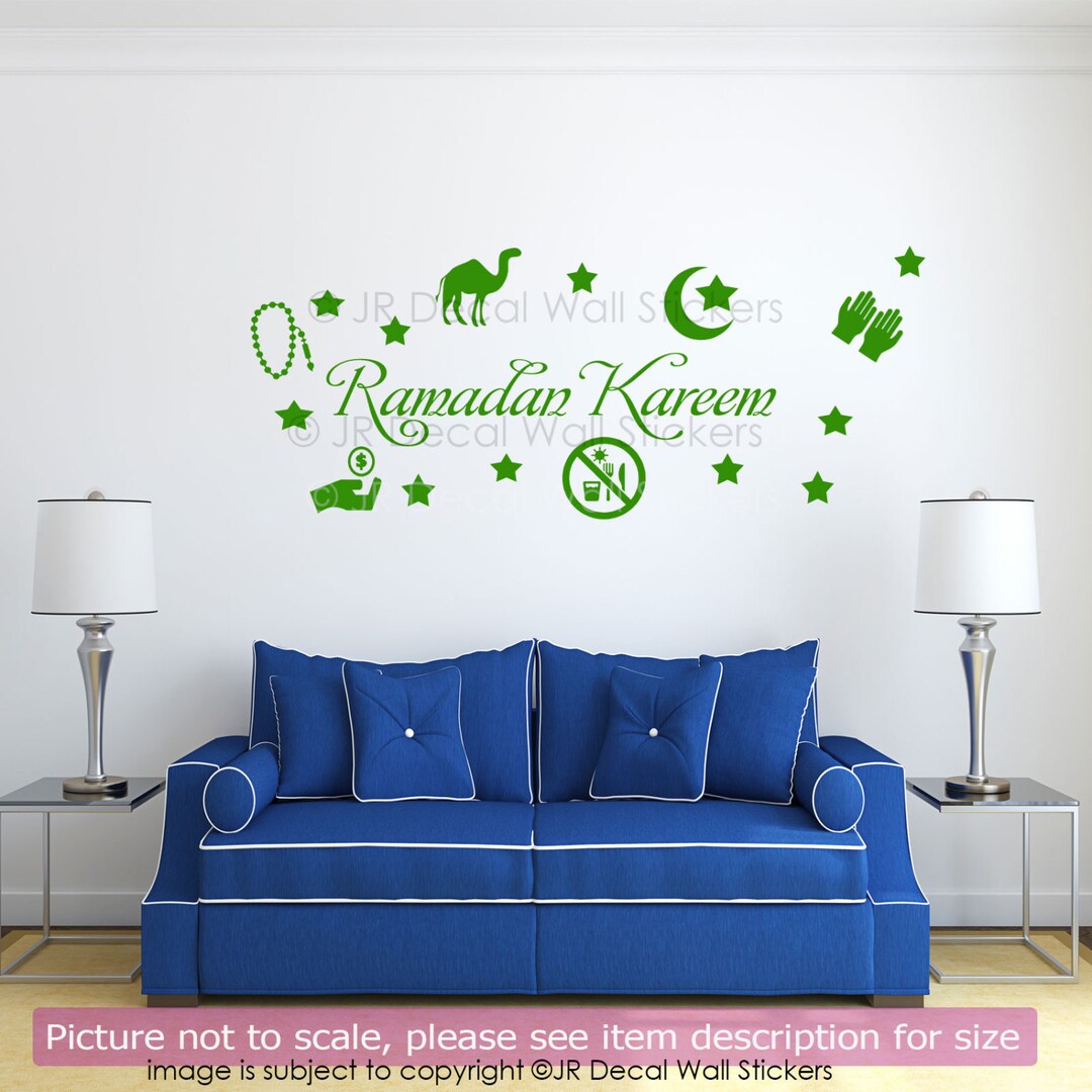 Ramadan Kareem Islamic Wall Sticker Arabic Art Vinyl Decal Shop Window ...
