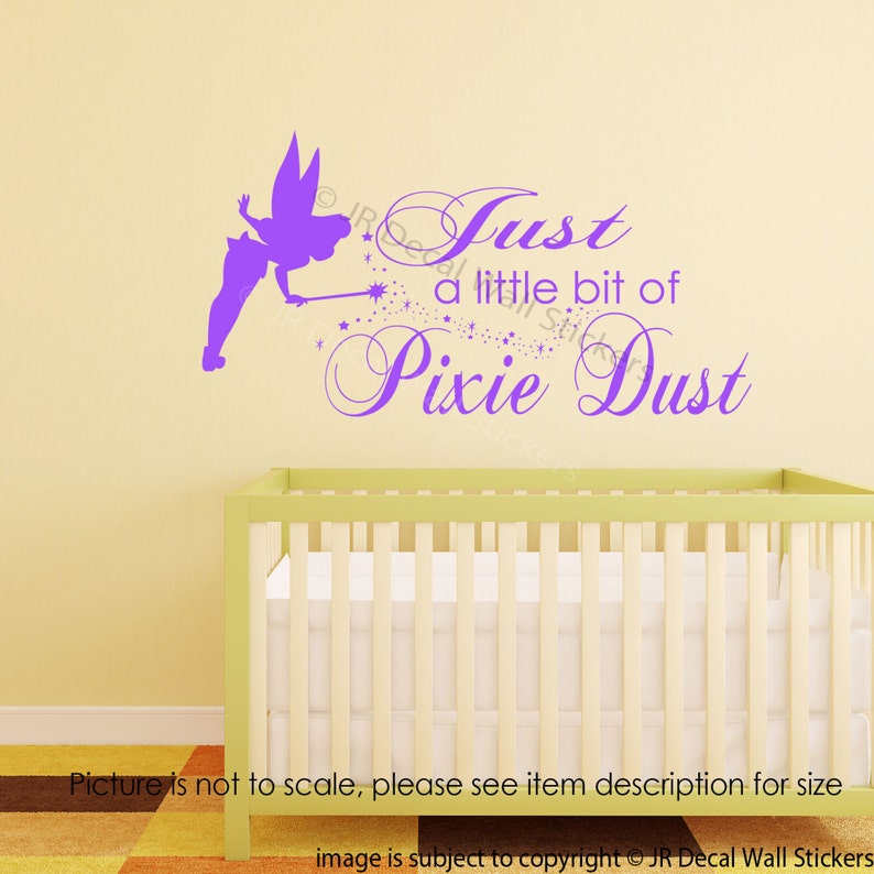 Just A Bit of Pixie Dust Quote Tinkerbell Fairy Wall Stickers - Etsy