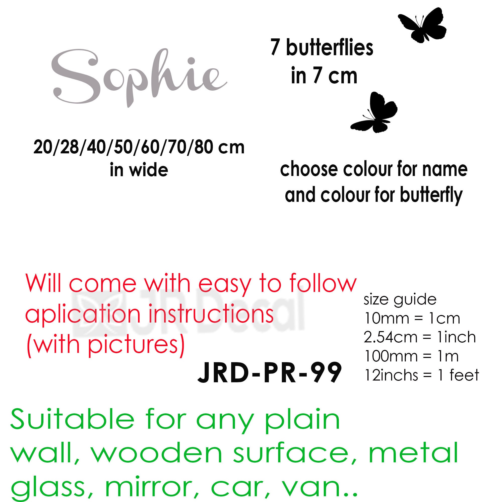 Girl's Name Wall Stickers Custom Name Wall Sticker - Etsy UK