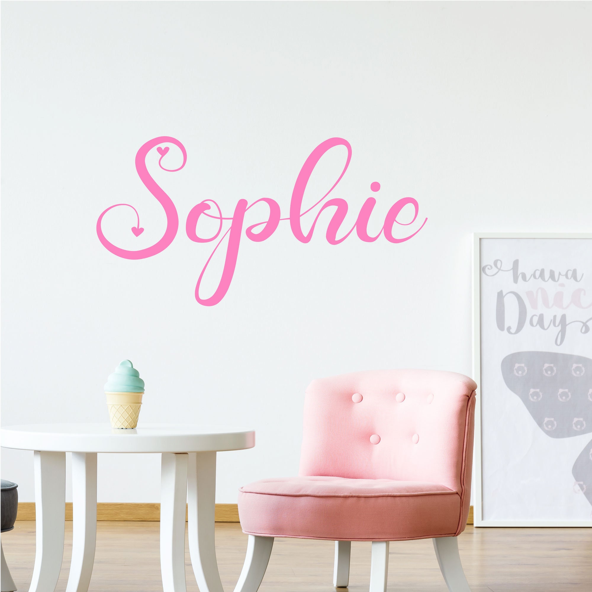 Girls Name Wall Stickers, Custom Name Wall Sticker Vinyl Decal ...