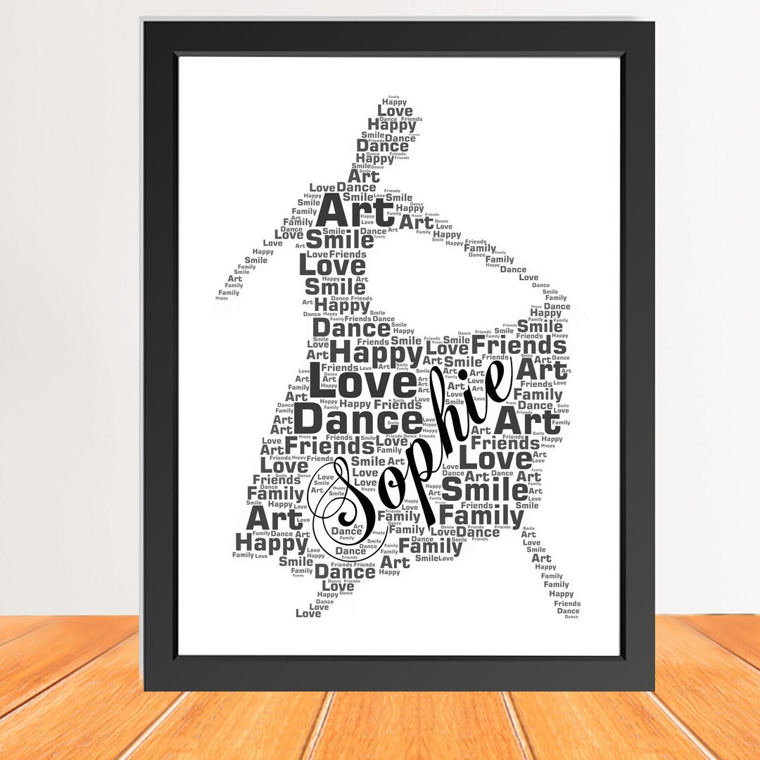 Dance Word Art Print, Personalized Dancer Print, Personalised Dancer ...