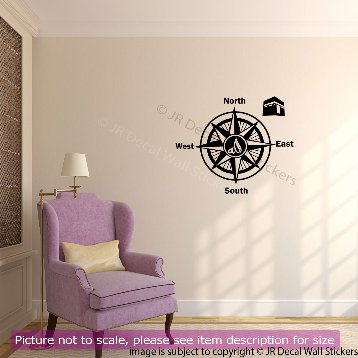 Qibla Direction Islamic Wall Stickers Islamic Wall Decals - Etsy