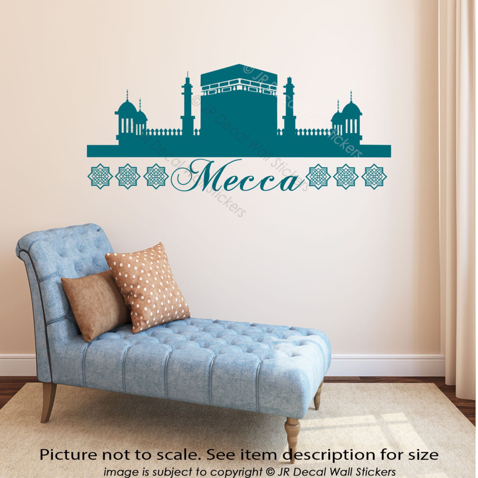 Mecca Islamic Wall Art Stickers Mosque Shape Arabic Patterns | Etsy
