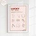Lucky Symbols Poster Printable Lucky Definition Wall Art Minimalist ...