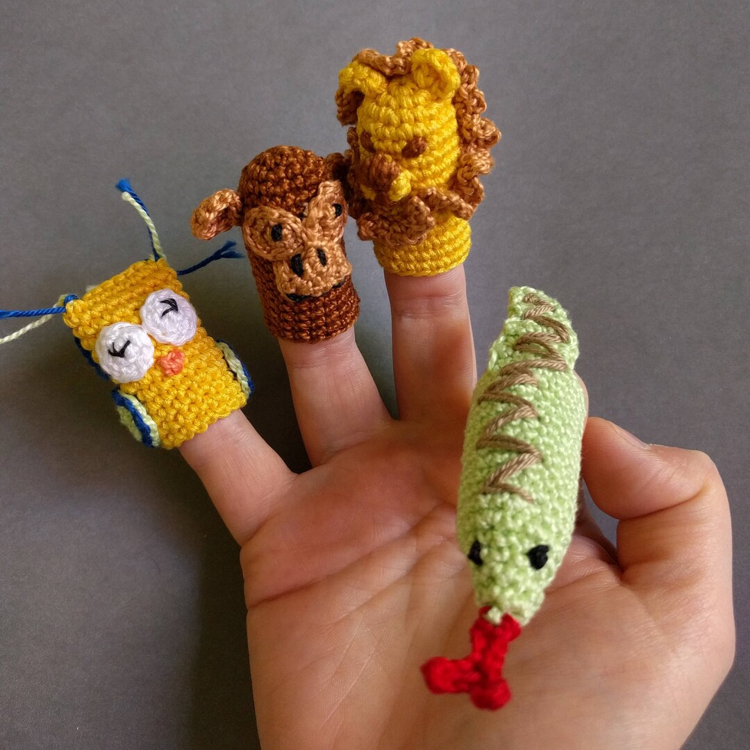 Set of 4 Forest Animal Finger Puppets Animal Finger Puppet - Etsy