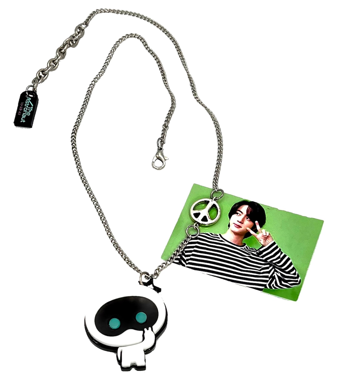 Bts/jin the Astronaut Wooteo "peace" Laser Cut Acrylic Necklace ...