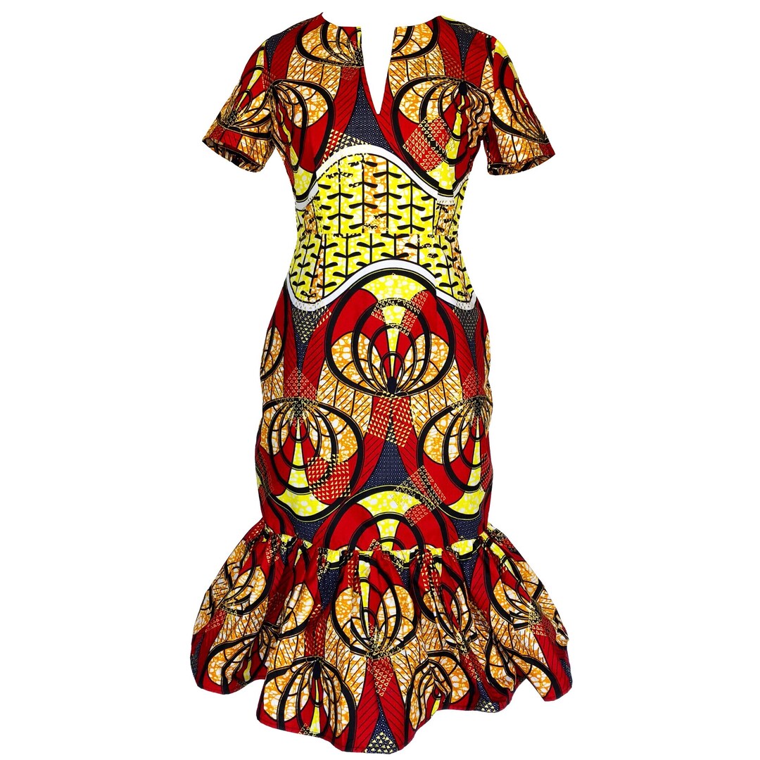 Ayaba African Print Midi Dress - Etsy