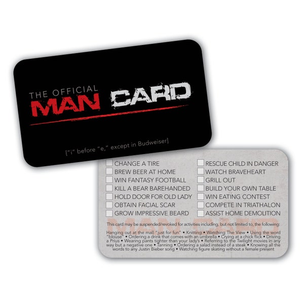 Man Card - Etsy