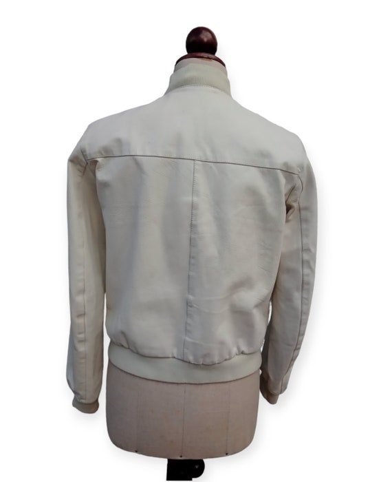 Super rare vintage white leather bomber jacket from t… - Gem