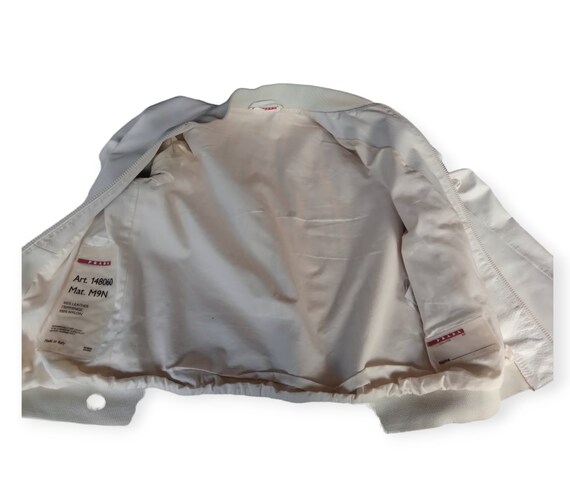 Super rare vintage white leather bomber jacket from t… - Gem
