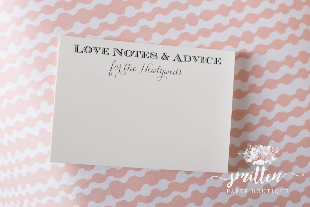 Wedding Advice Cards: Love Notes for the Newlyweds - Etsy