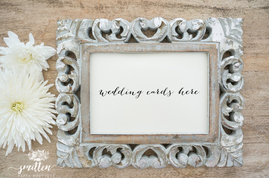 Wedding Cards Sign: Elegant Calligraphy Paper Sign - Etsy