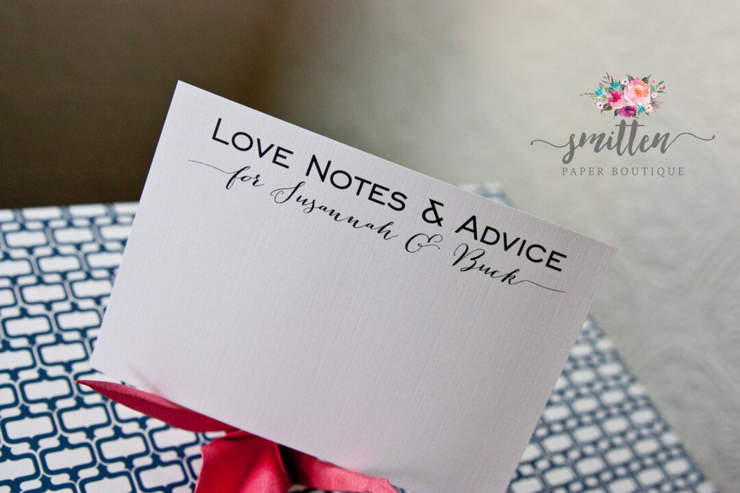 Personalized Advice Cards: Love Notes for Wedding, Shower, Engagement ...