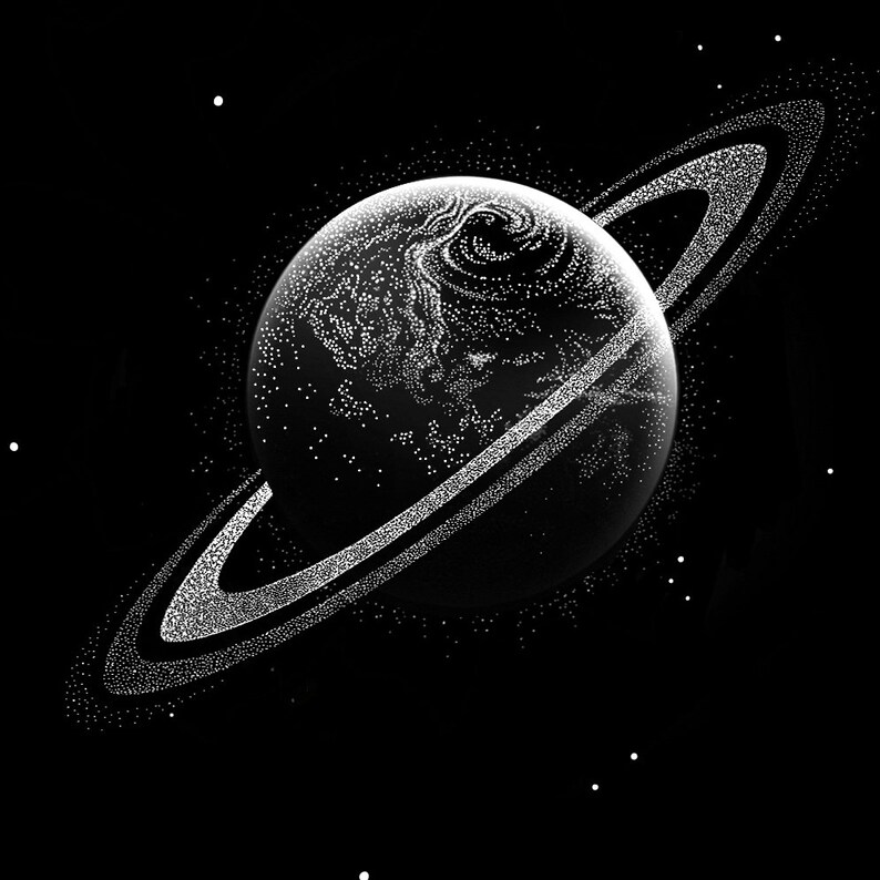 Human Skull Galaxy Space Illustration Drawing Art Gothic Wall | Etsy