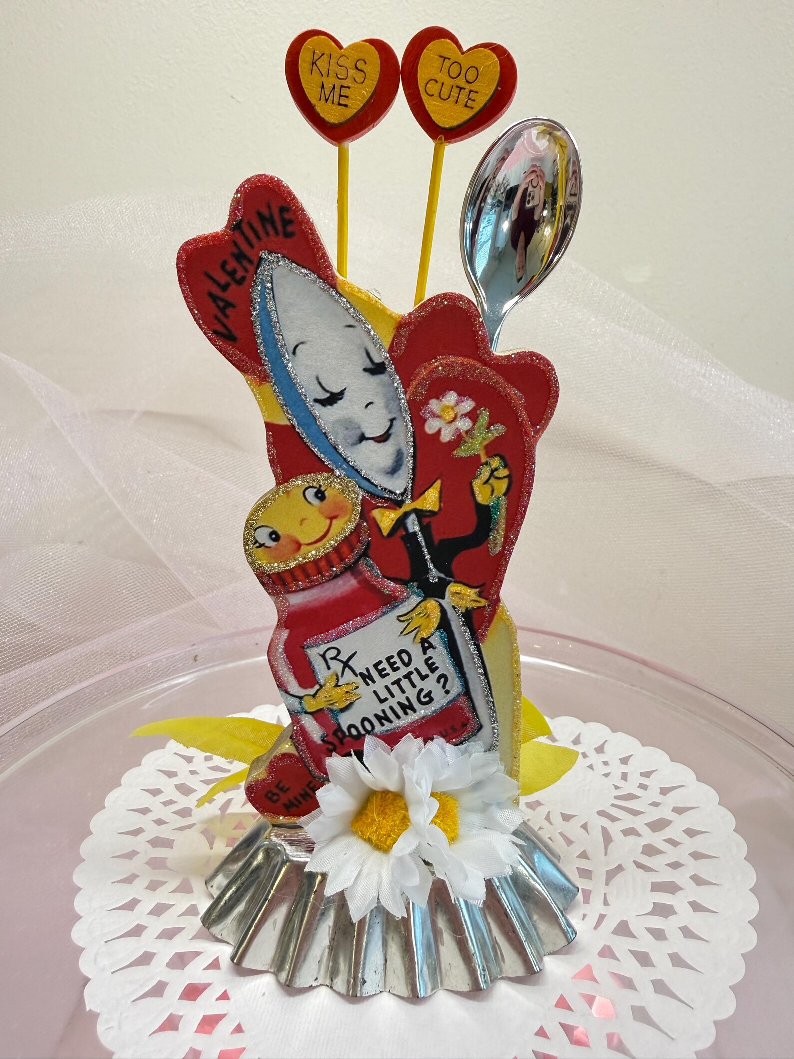 Anthropomorphic Spoon and Bottle Valentine Assemblage ~ Vintage ...
