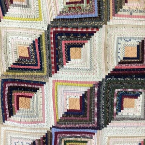 Vintage Log Cabin Hand Made Quilt. - Etsy