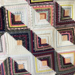 Vintage Log Cabin Hand Made Quilt. - Etsy