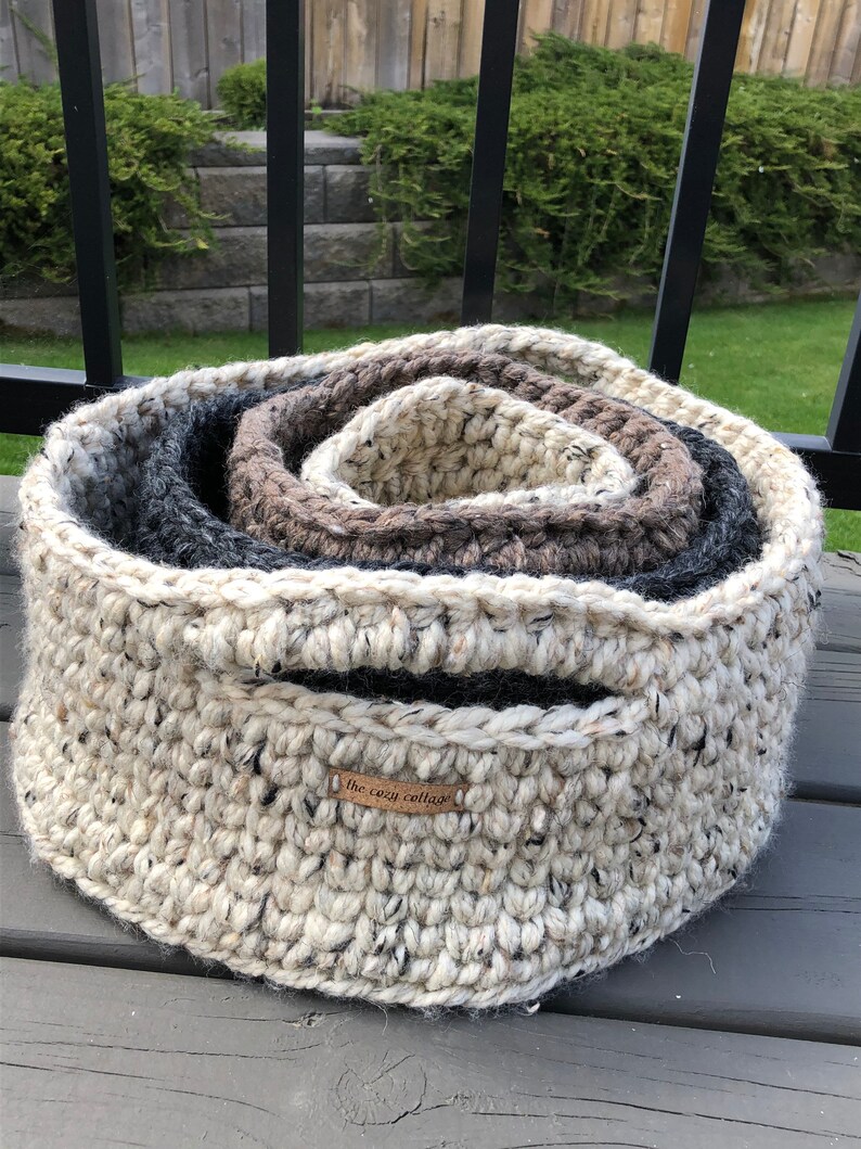 Extra Chunky Home Decor Storage Basket Extra Large With Handles - Etsy ...