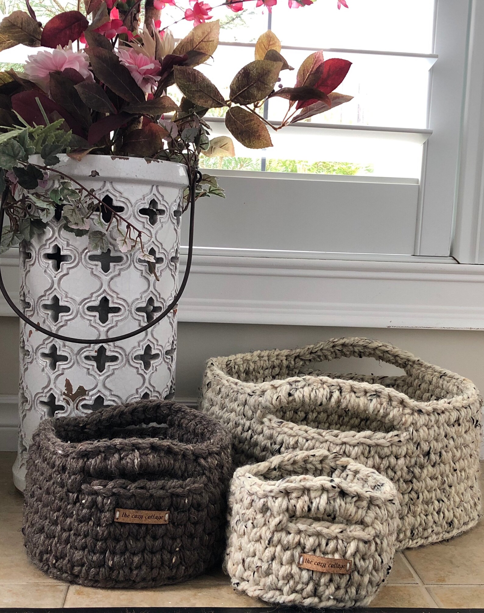 Extra Chunky Home Decor Storage Basket Extra Large With Handles - Etsy ...