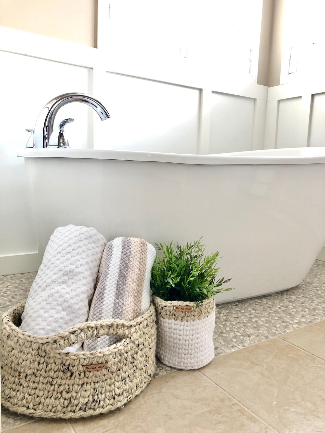 Extra Chunky Home Decor Storage Basket Extra Large With Handles - Etsy ...