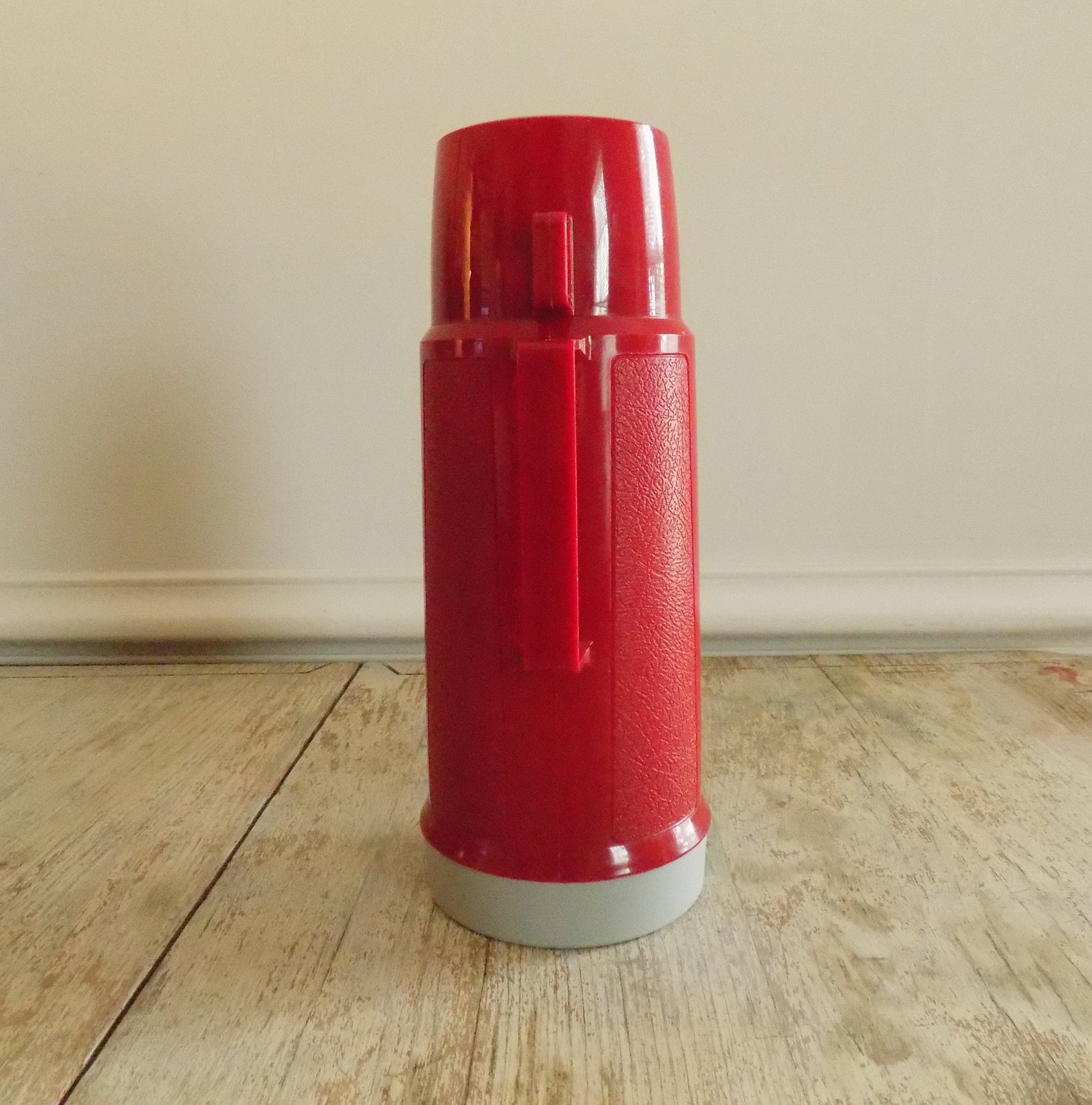 Vintage Red Thermos Bottle 1 Liter Thermos With Cup Large - Etsy