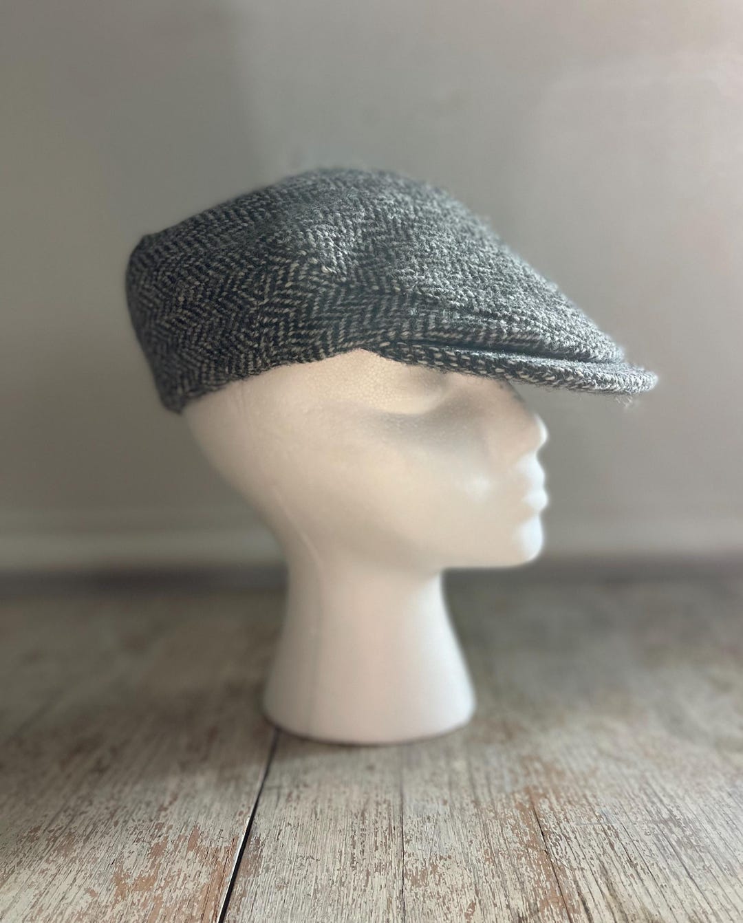Vintage L.L. Bean Hanna Hats of Donegal Wool Mens Flat Cap Grey Tweed ...