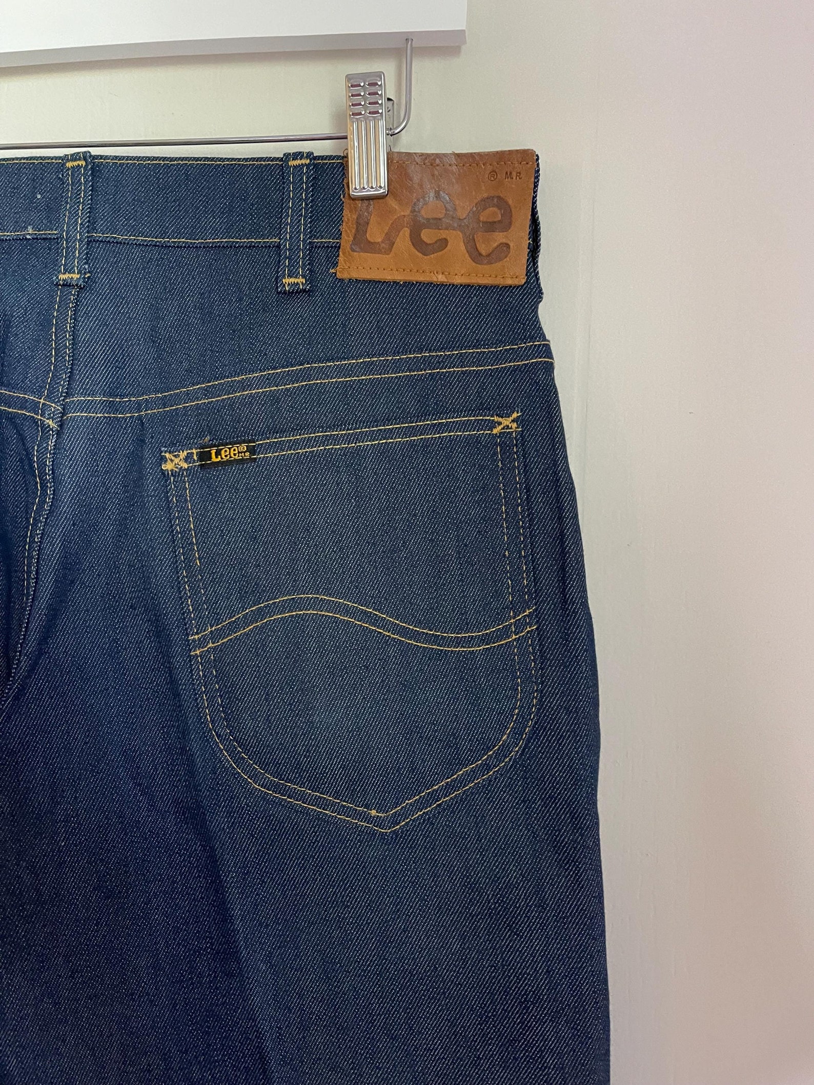 Vintage Men's Lee Rider Raw Denim Jeans 32 X 30 Straight Leg Union ...