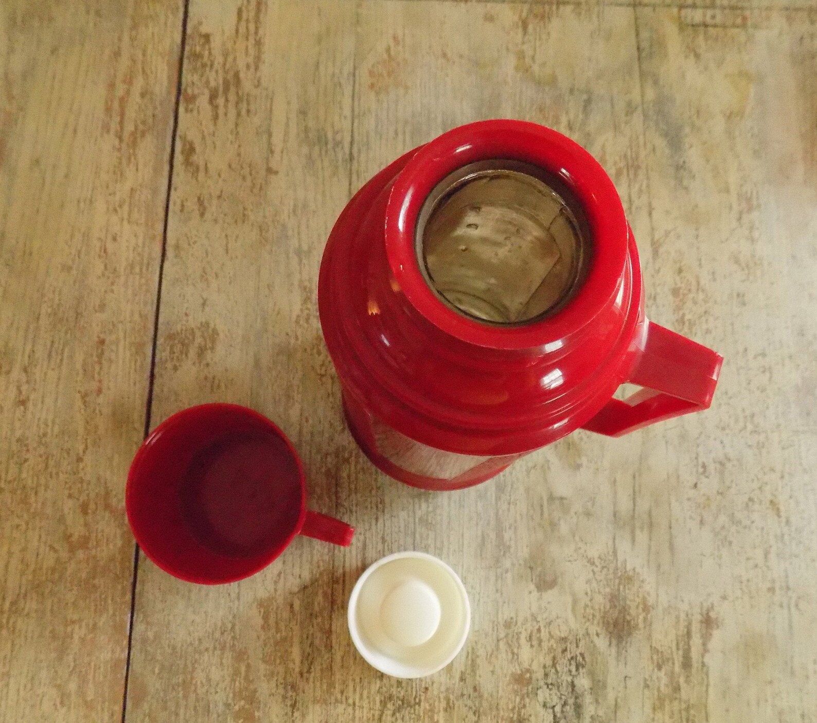 Vintage Red Thermos Bottle 1 Liter Thermos With Cup Large - Etsy