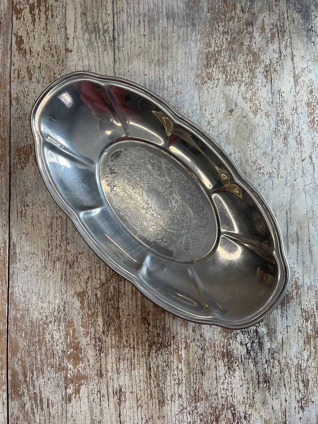 Vintage National Silver Co Silverplate Bread Tray 1950s Mid Century ...