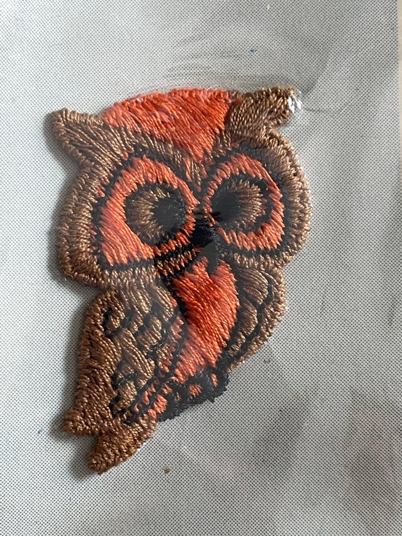 Vintage Streamline Owl Embroidered Iron On Applique' … - Gem