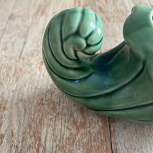 Vintage Pottery Green Cornucopia Planter | Mid Century Fall Ceramic ...