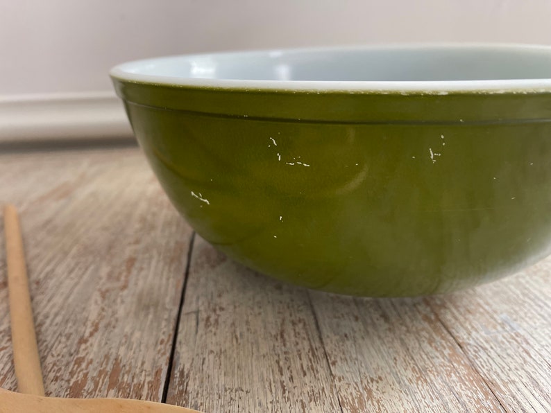 Vintage Mid Century PYREX Verde Green 404 Mixing Bowl | 4 Quart ...