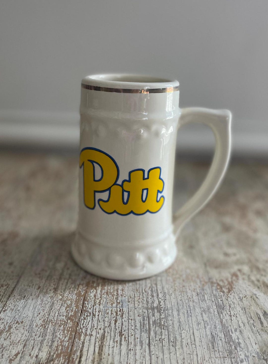 Vintage Pitt USA Pottery Ceramic Stein 1970s Gold Trim University of ...