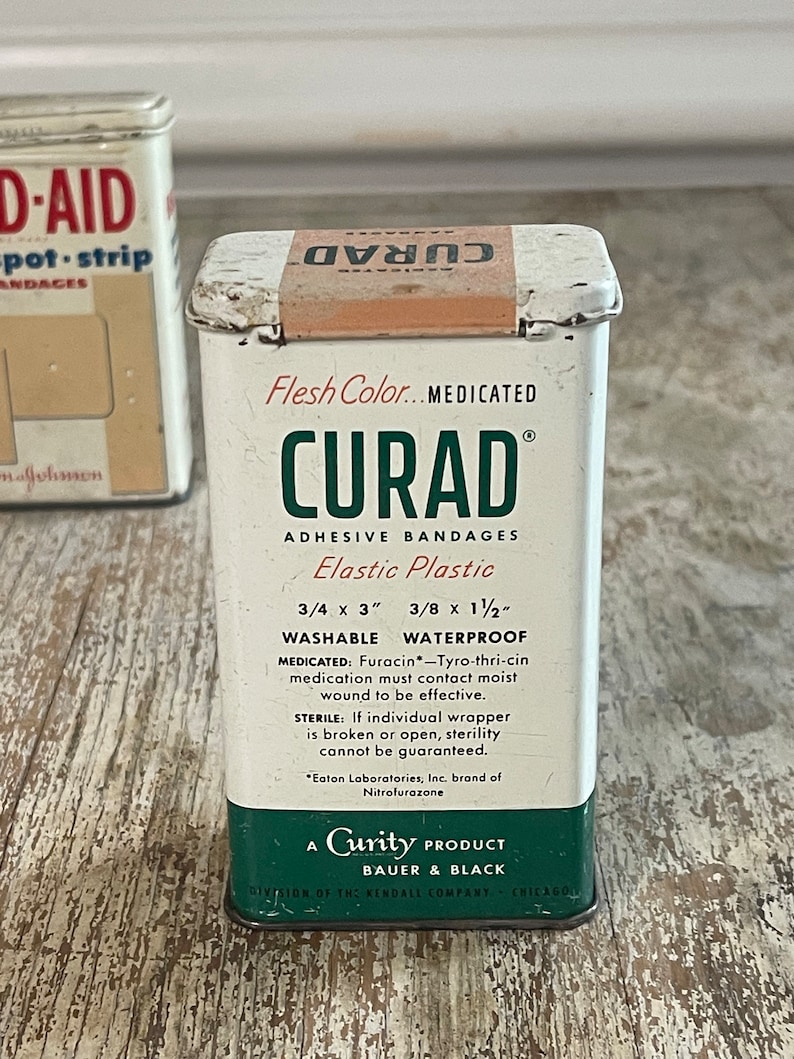 Vintage Metal Band-aid Curad Box Bandage Box Advertising - Etsy