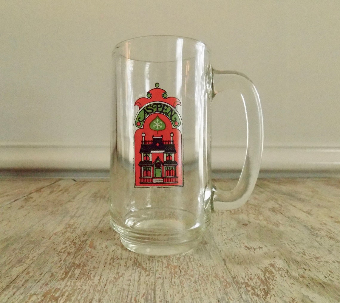 Vintage Aspen Colorado Souvenir Mug Tall Glass Aspen Mug Souvenir Aspen ...