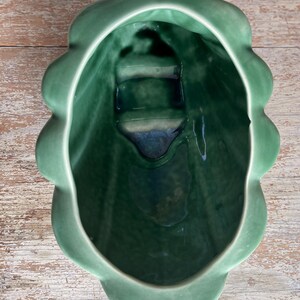 Vintage Pottery Green Cornucopia Planter | Mid Century Fall Ceramic ...