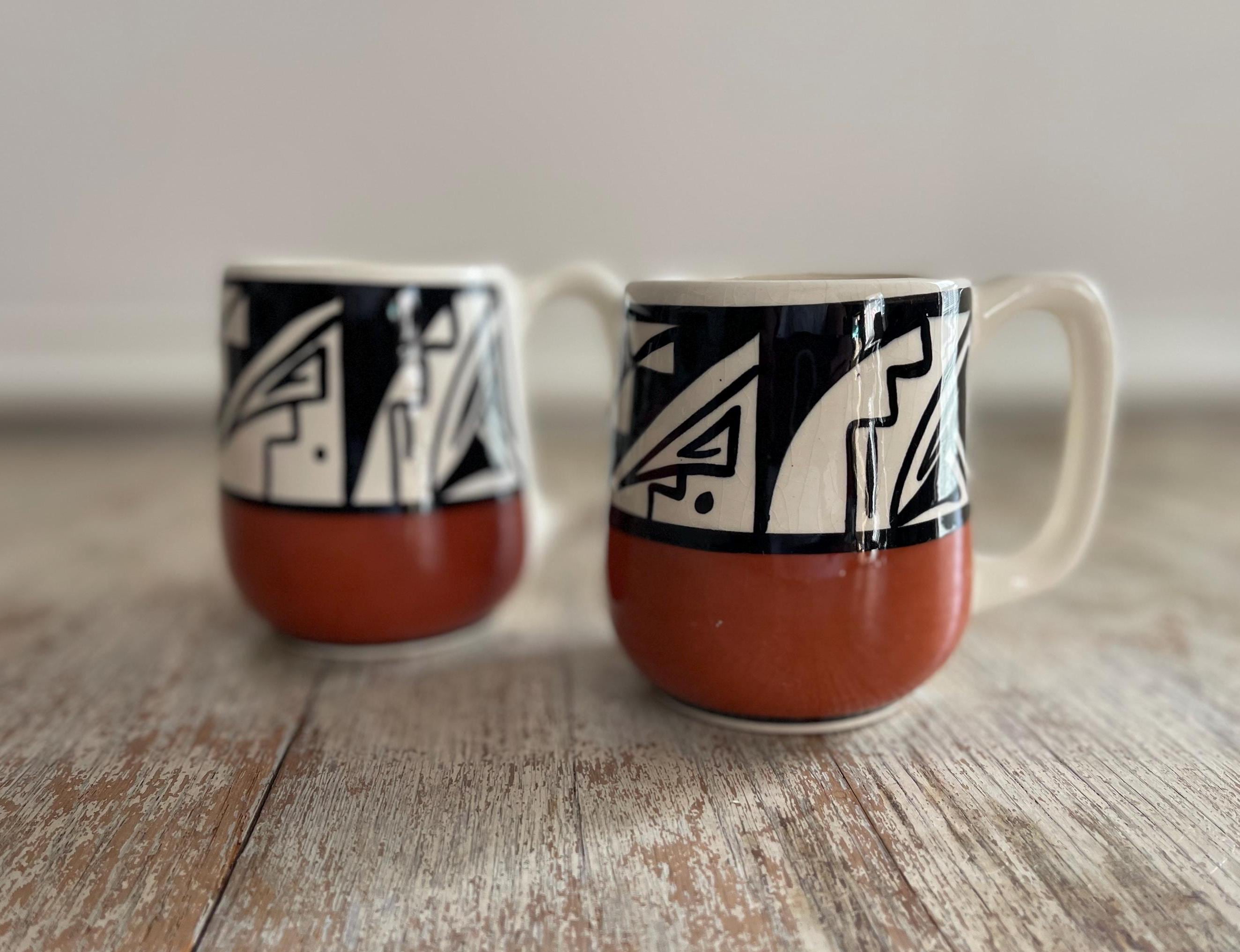 Vintage Ute Mountain Pottery Native American Indian Mugs Artist Signed ...