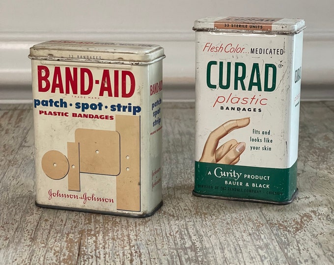 Vintage Metal Band-aid Curad Box Bandage Box Advertising Medical ...