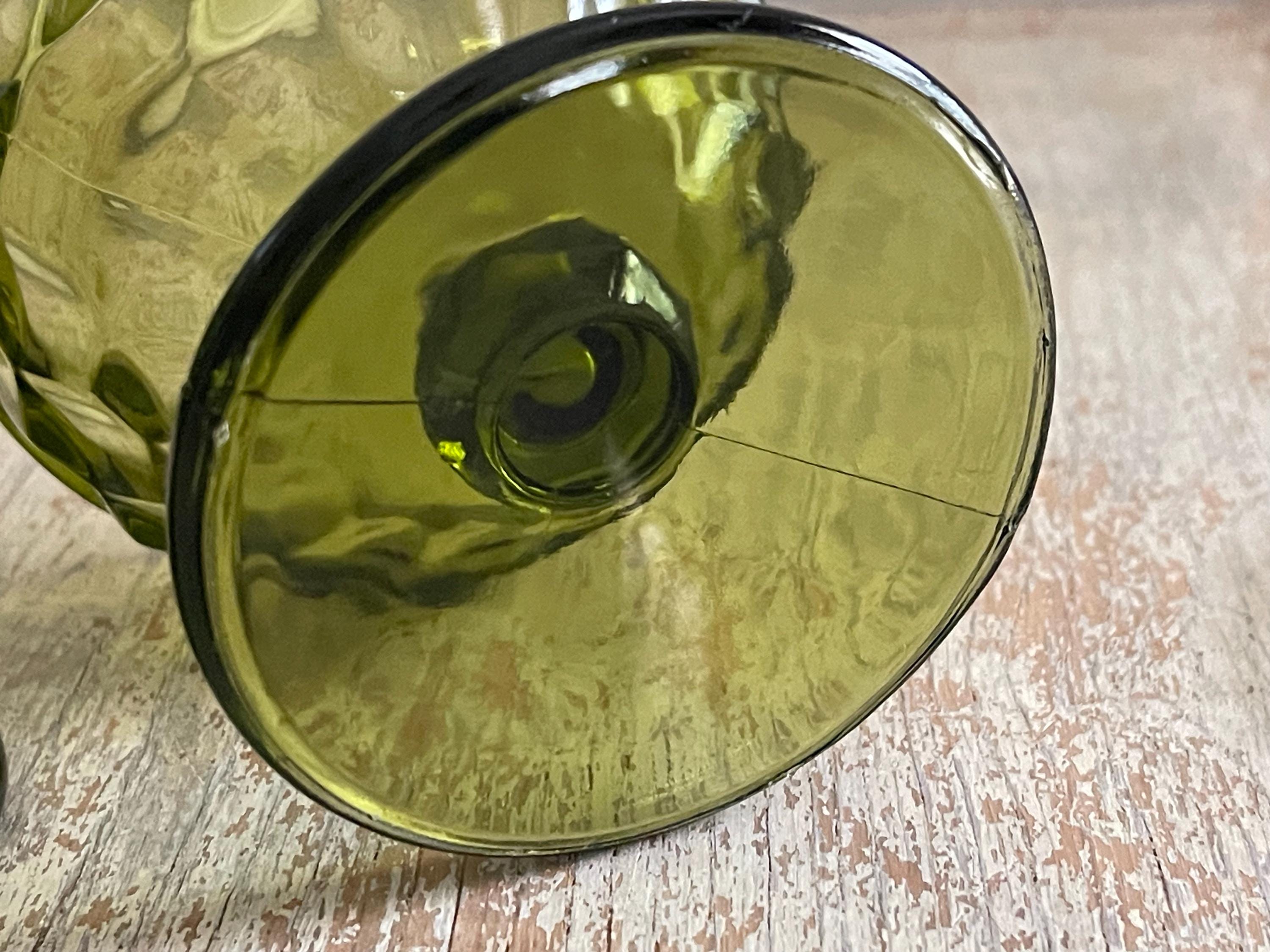 Mid Century Colony Indiana Glass Whitehall Avocado Green Dessert Cups ...