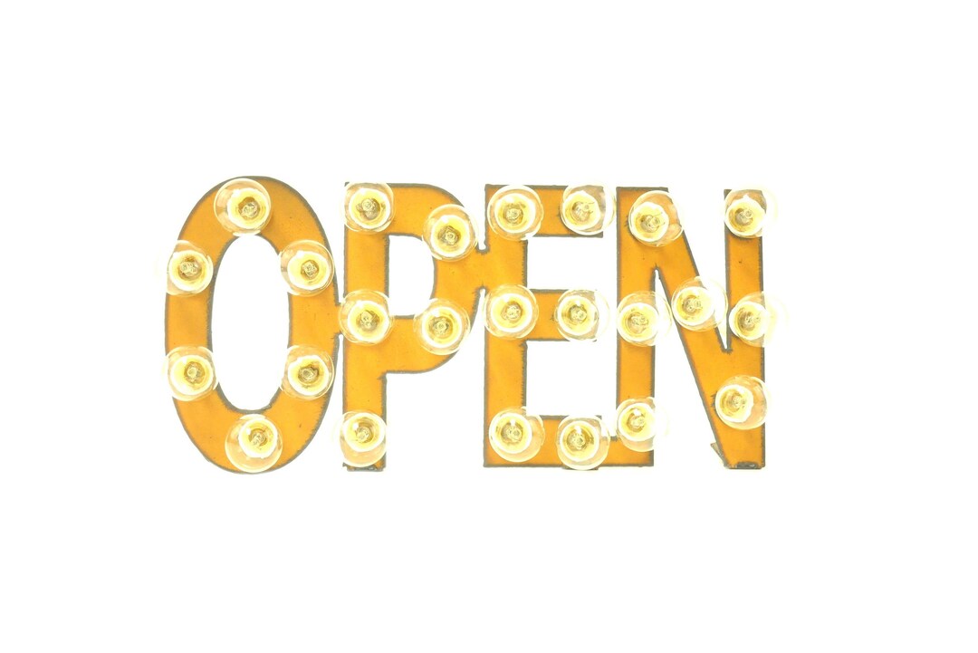 Open Marquee Rusted Metal Vintage Inspired Lighted Sign Store - Etsy