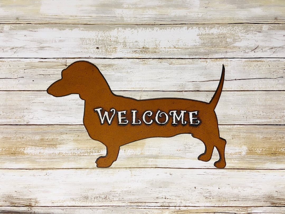 Dachshund Wiener Dog Image Welcome Sign Made in the USA - Etsy