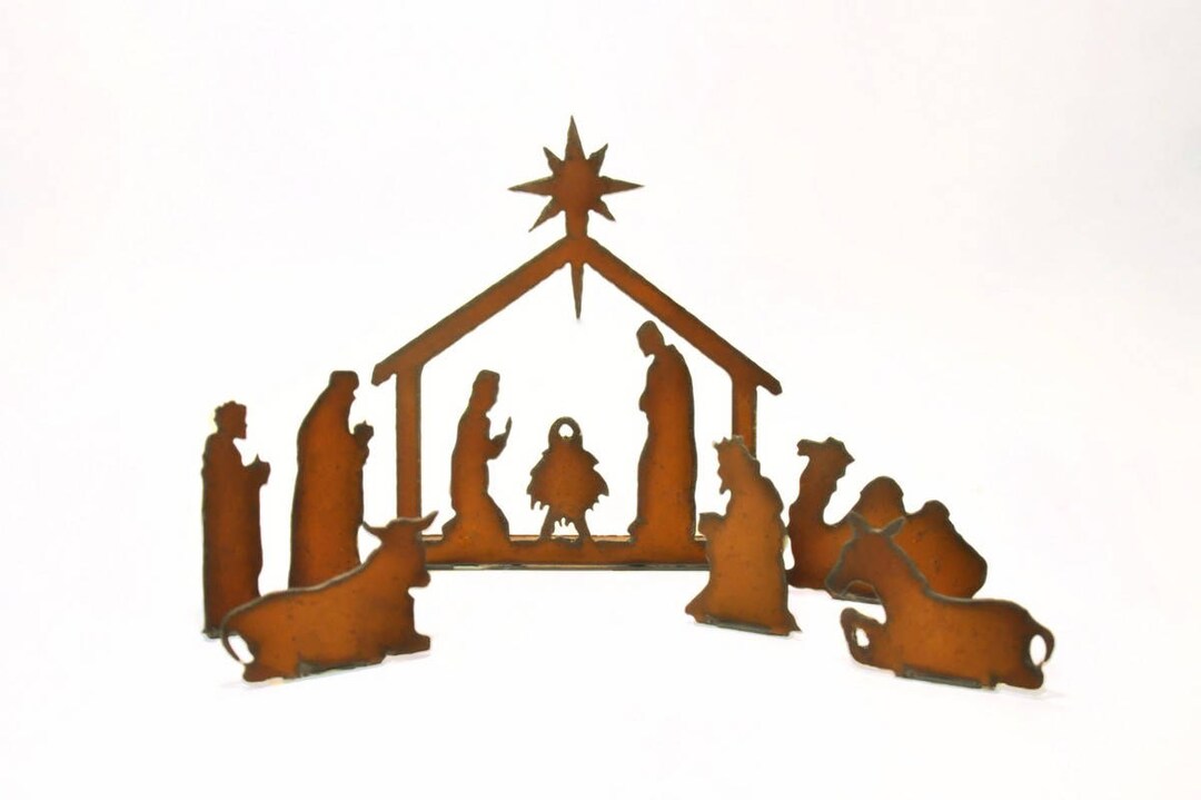 Nativity Scene Unique Rusted Metal Holiday Decor Vintage Inspired - Etsy