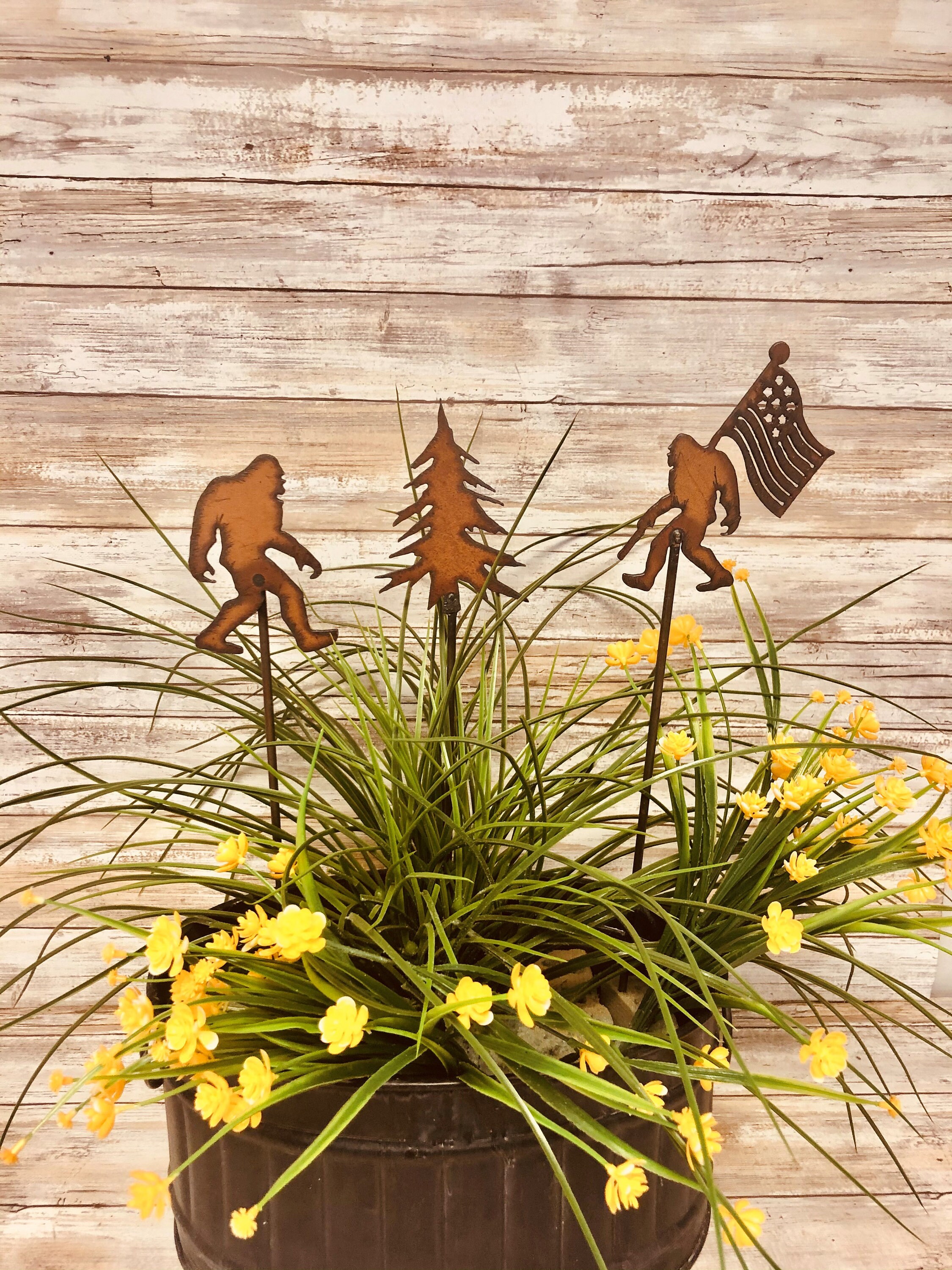 Rusted Metal Plant Sticks Made in the USA - Etsy