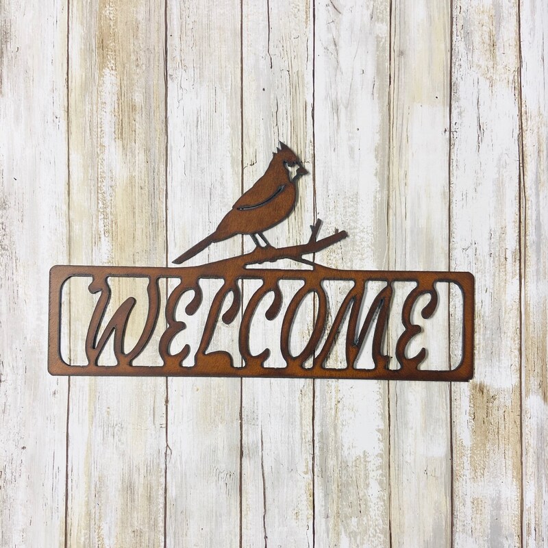 Cardinal Welcome Sign - Etsy